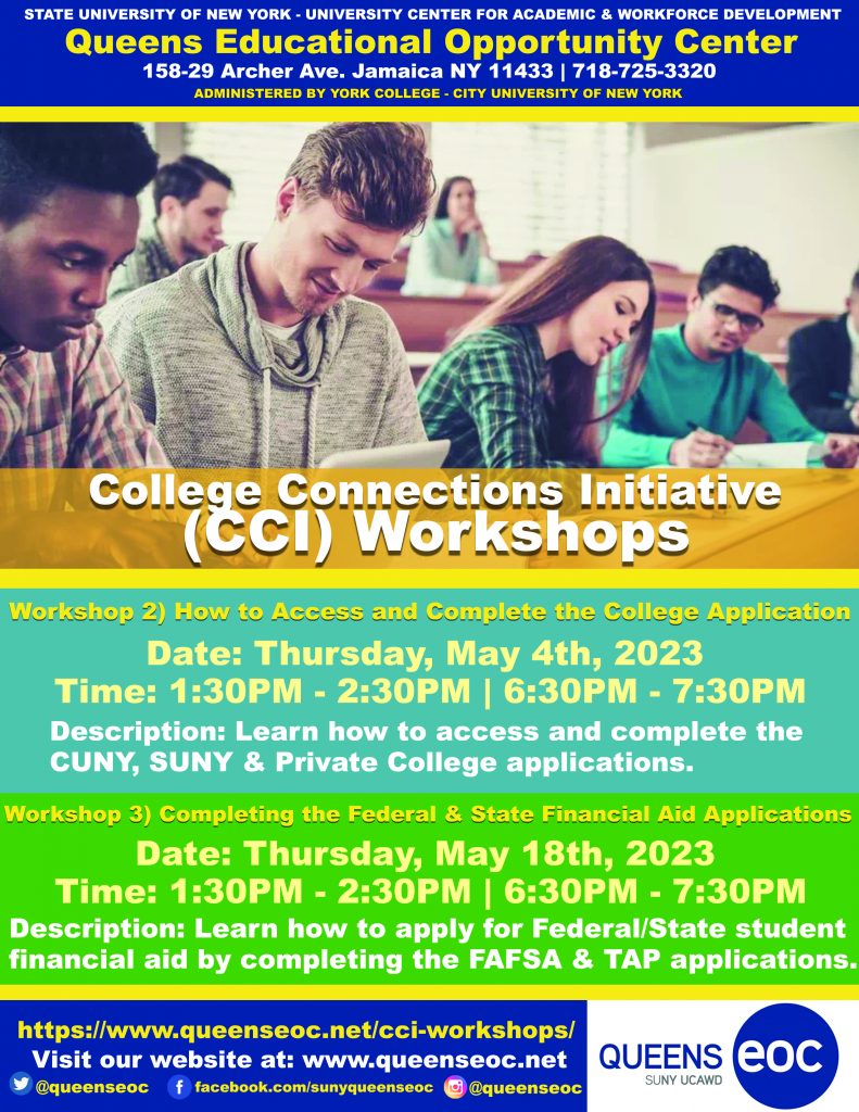 College Connections Initiative (CCI) Workshops - Thursday, May 4th ... College Connections Initiative (CCI) Workshops - Thursday, May 4th ...